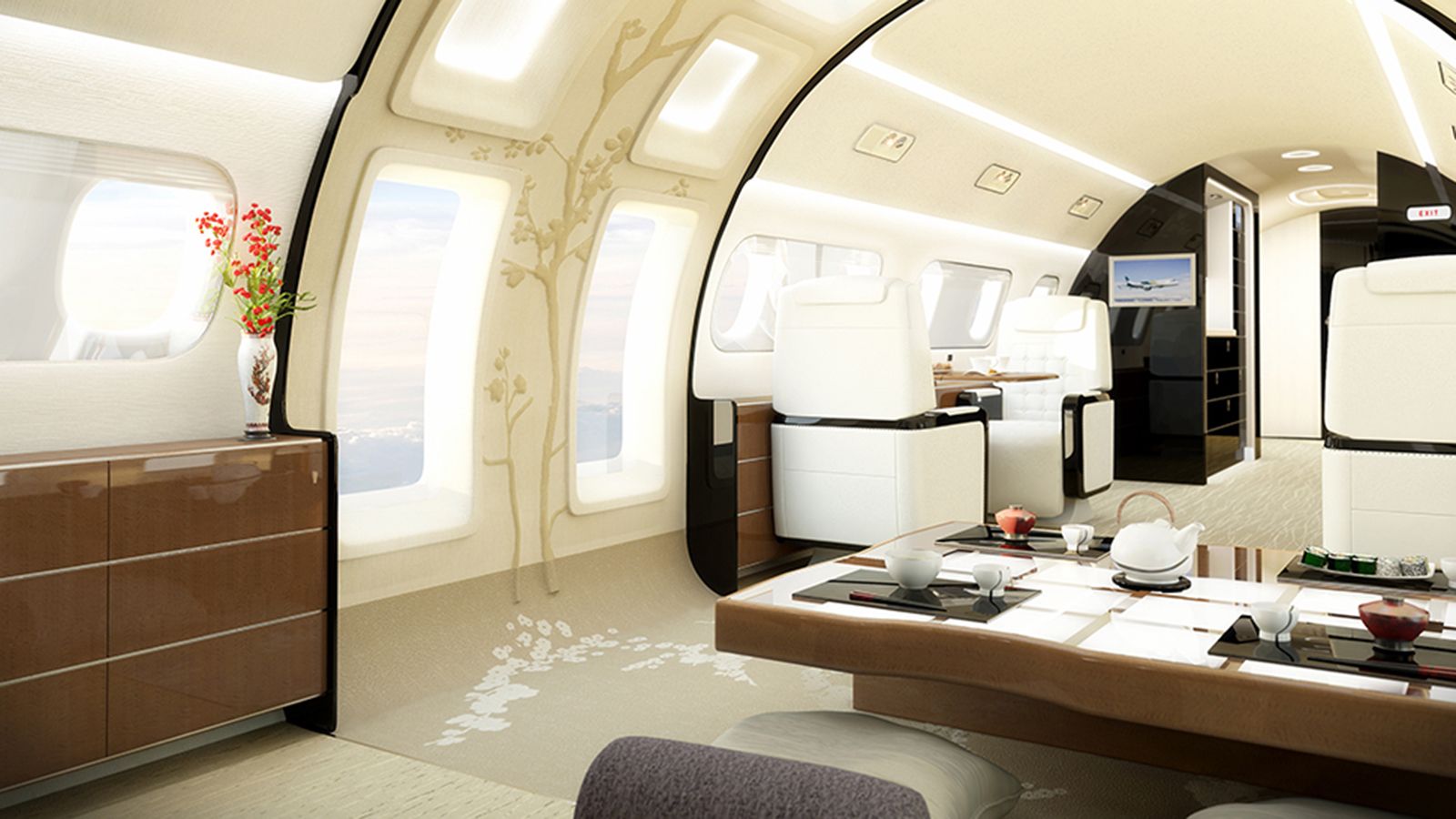 Private jet interiors: Design inspiration from the Embraer Lineage 1000E concepts